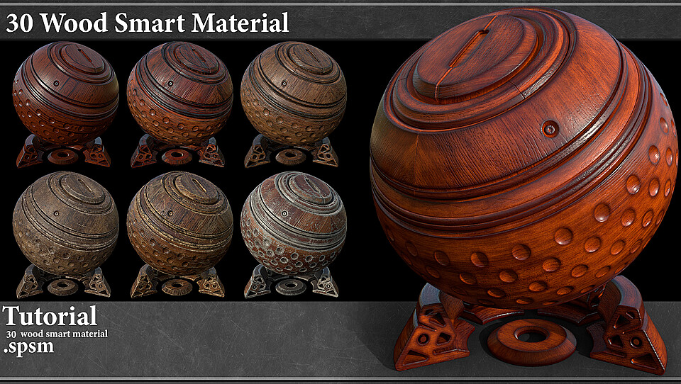 30 Wood Smart Material Vol.1 + tutorial