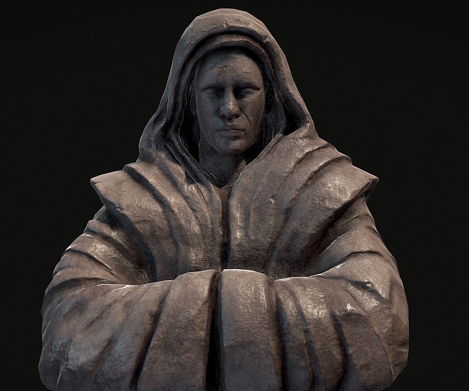 Star Wars Jedi Statue Low Poly