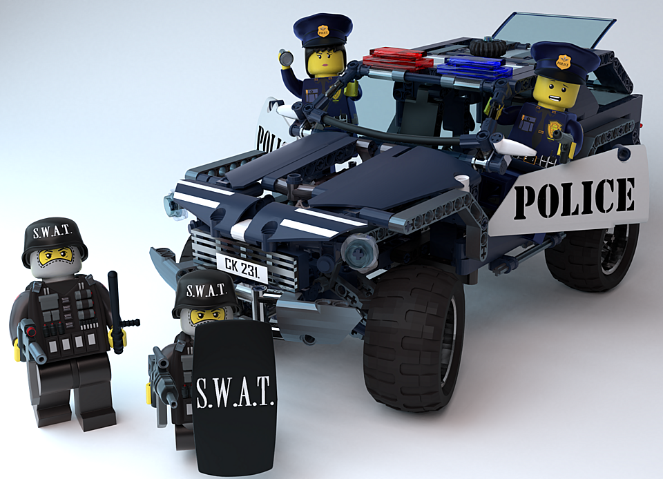 Police Car Lego and Squad