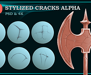 Stylized Stone Crack Alphas