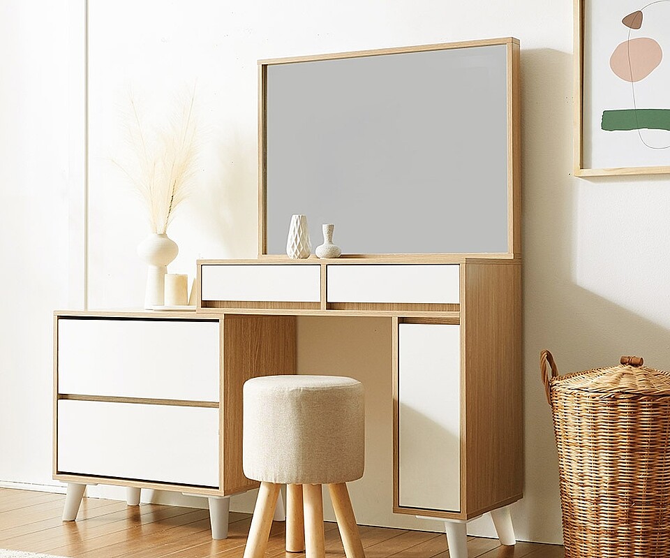Rachel extended dressing table with mirror