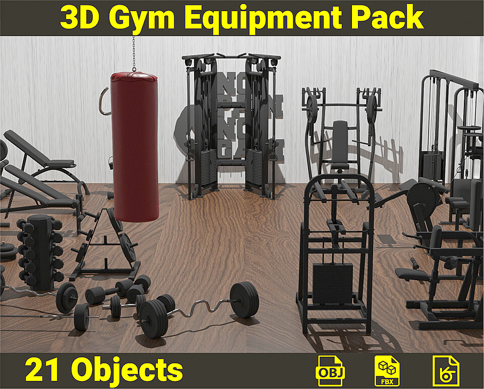 3D Gym Equipment Pack
