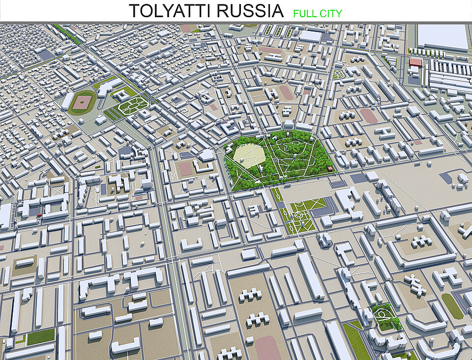 Tolyatti city Russia 3d model 60km