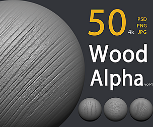 250+ Wood Alphas for ZBrush, Blender vol.10