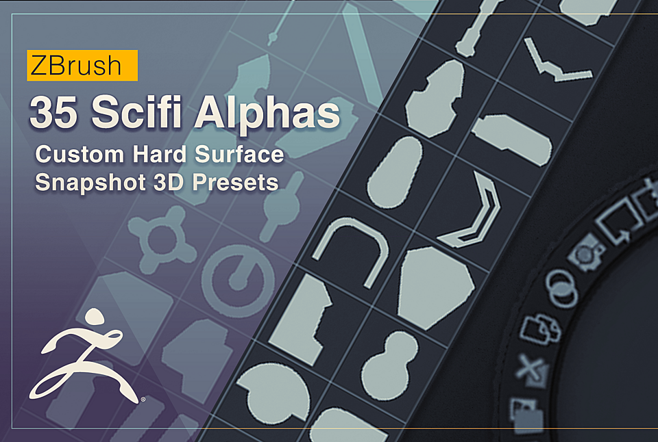 35 Snapshot Alphas for Zbrush