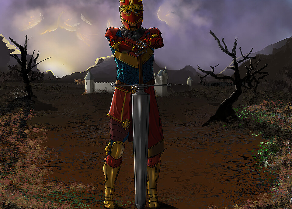 A knight stand in the way