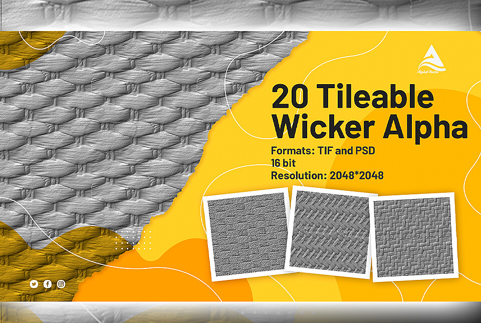20 Tileable Wicker Alpha