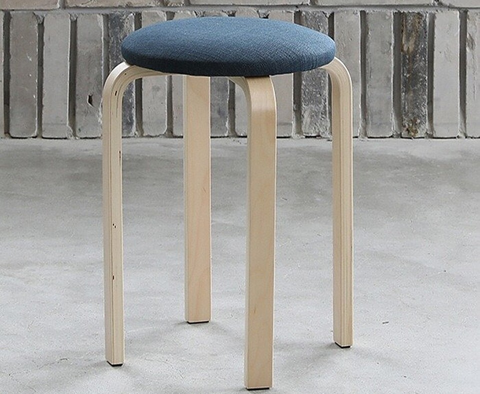 Nature solid wood stool fabric