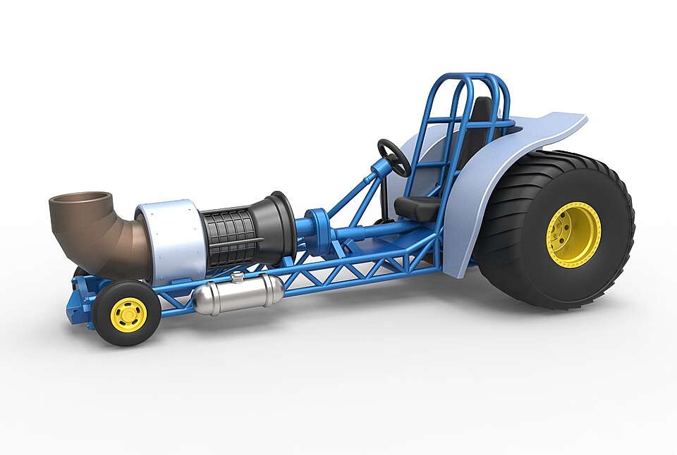 Mini Rod pulling tractor with jet engine 1:25
