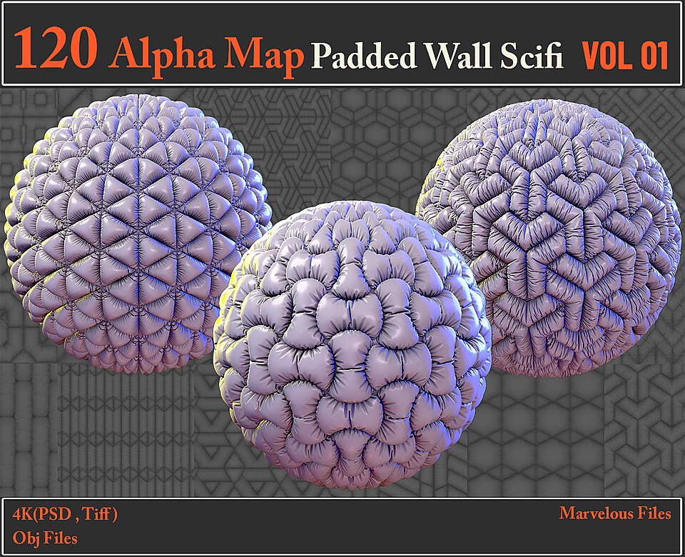 120 Alpha Maps Padded Wall SCIFI