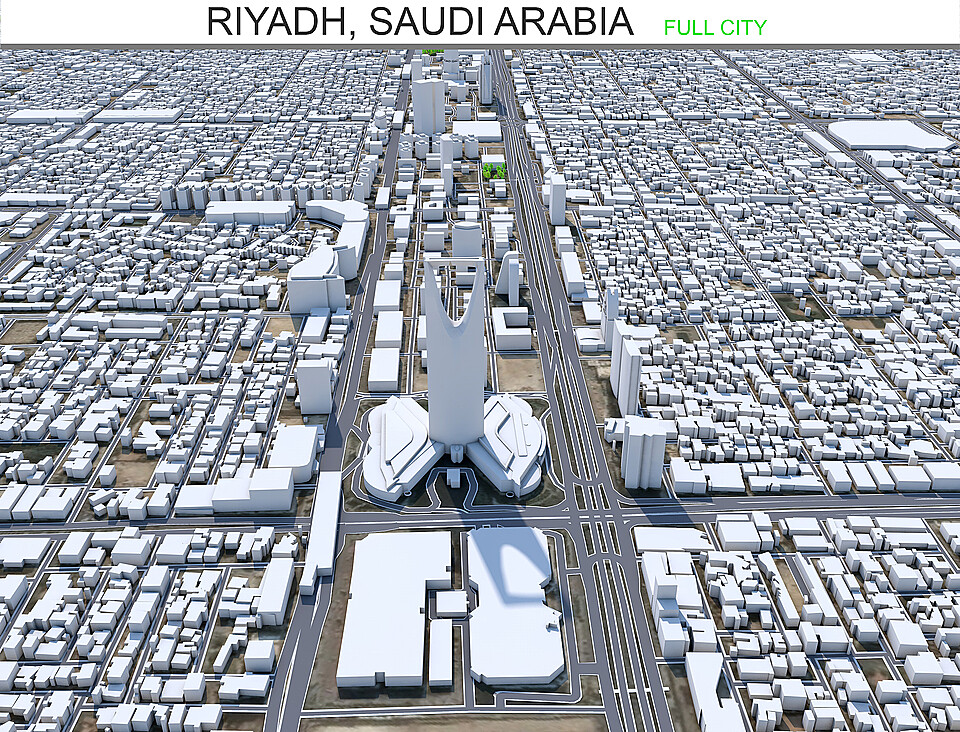Riyadh city Saudi Arabia 3d model 120km