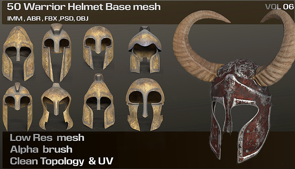 50 Warrior Helmet Base mesh Vol 03