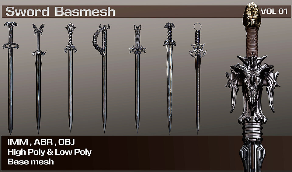 Medieval Sword BaseMesh VOL 01