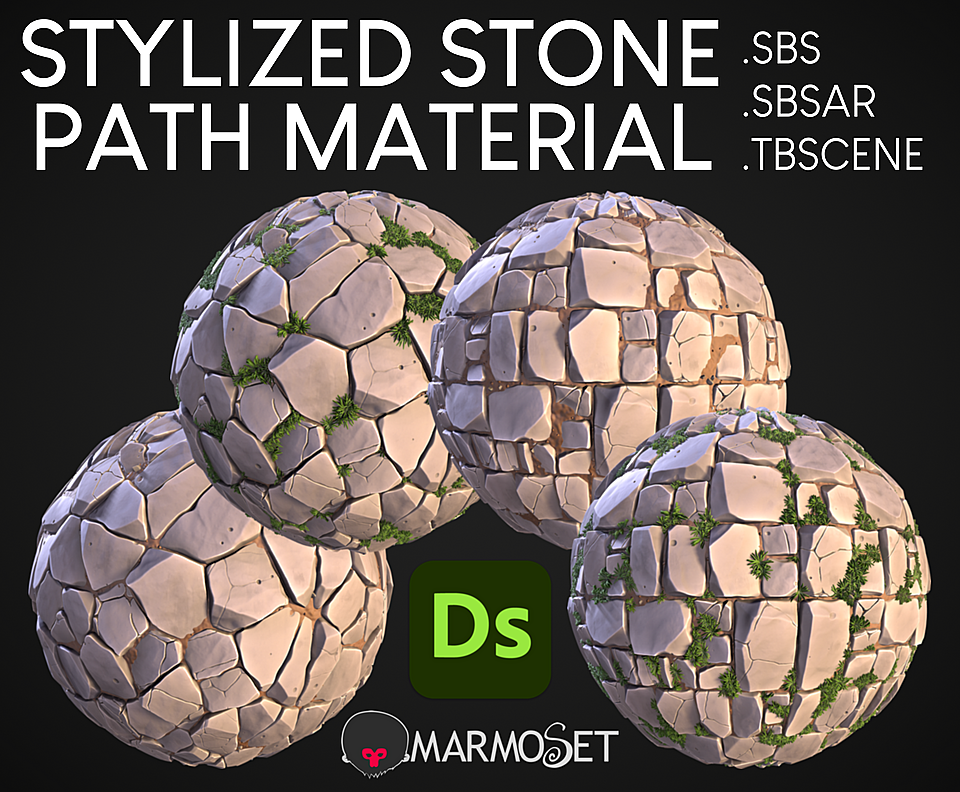 Stylized Stone Path Material