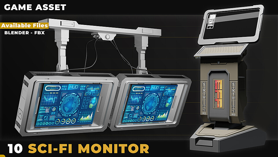 10 SCI-FI MONITOR HARDSURFACE