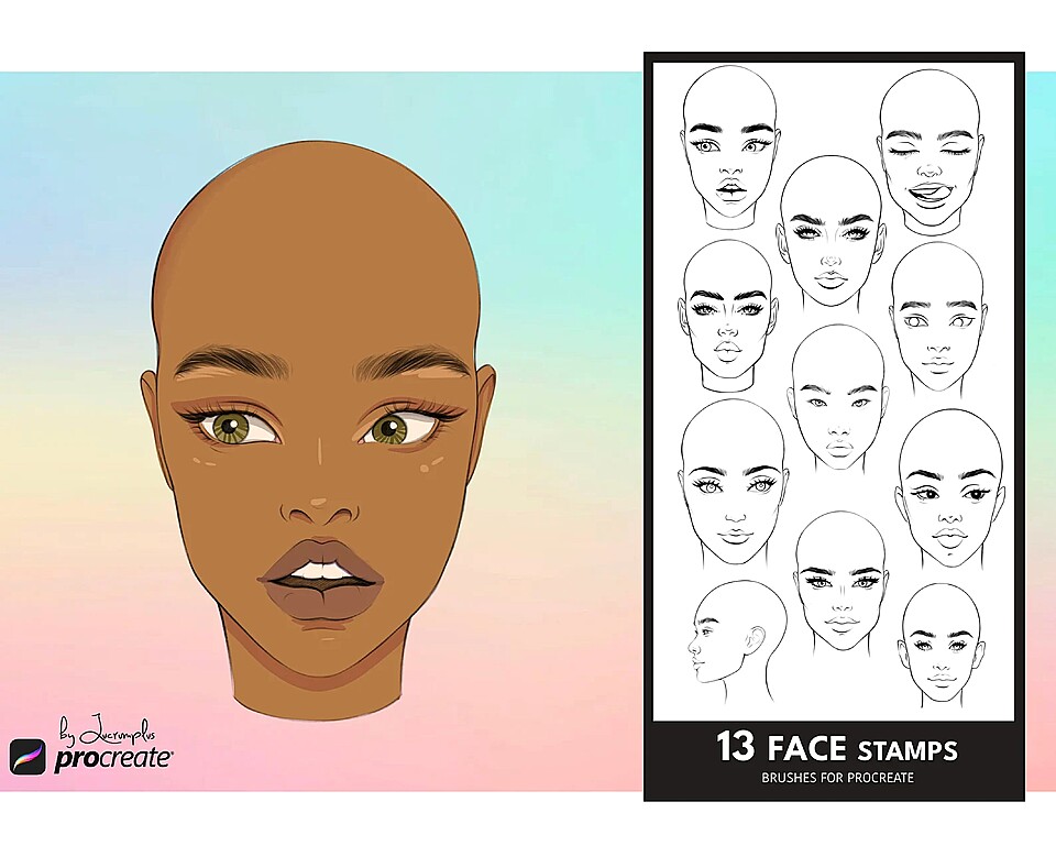 Stamps Face brushes for Procreate