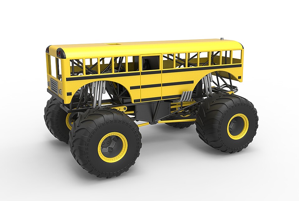 School bus Monster truck 1:25