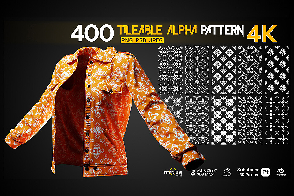 400 Flowered & Geometrical Seamless Alpha Patterns