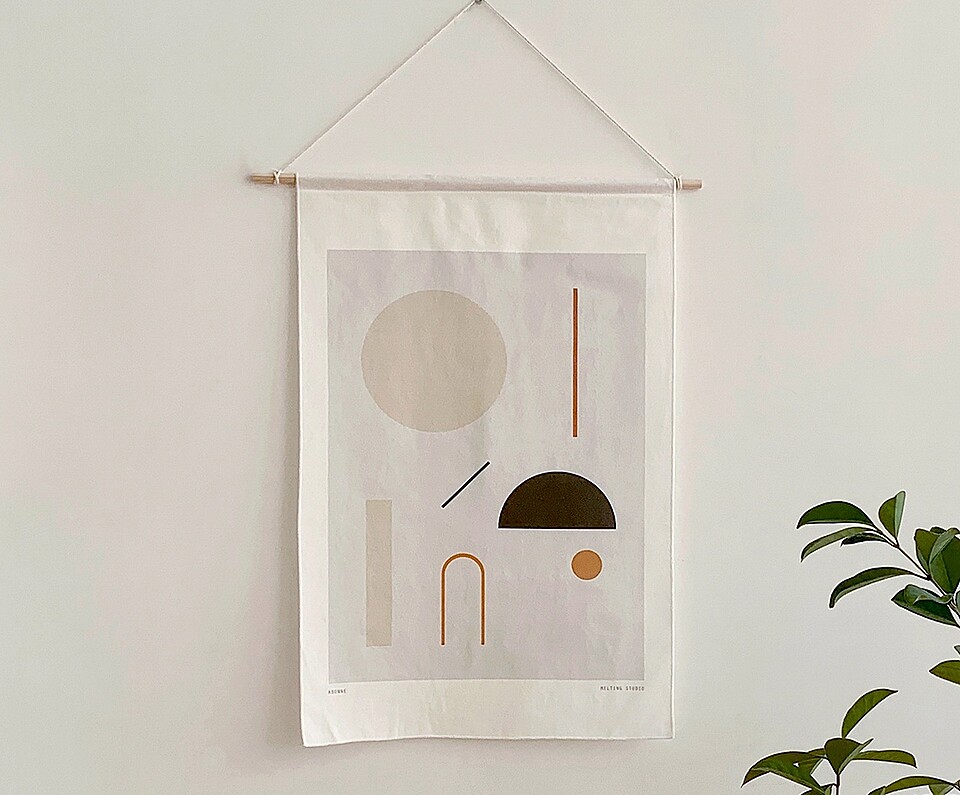 Wood Hanging Fabric Poster
