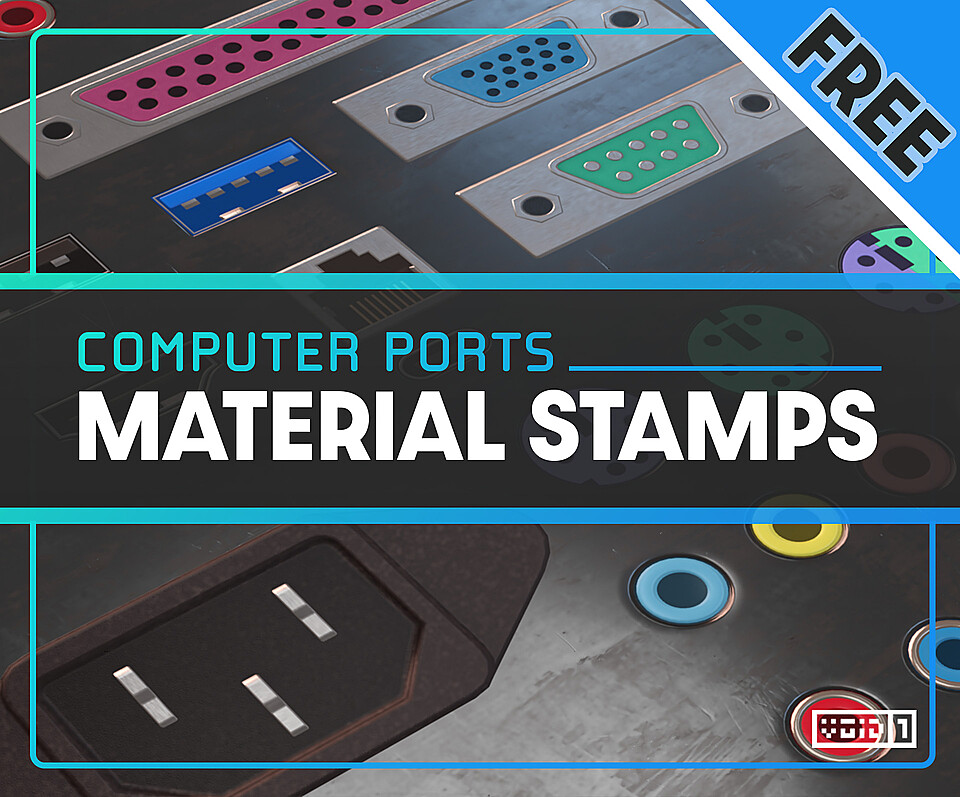 Free Computer Ports Material Stamps