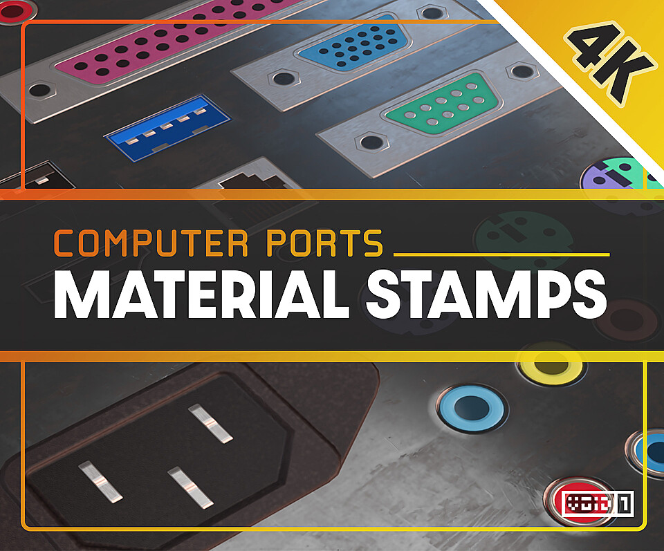 Computer Ports Material Stamps PRO 4K
