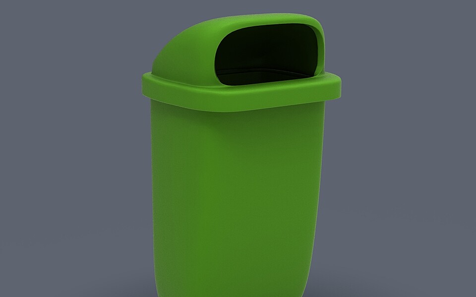 Bus stop Trash bin 3D print model