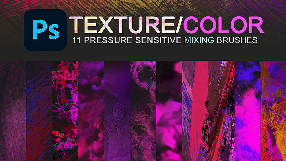 11 Palette texture, color mixing effects brushes