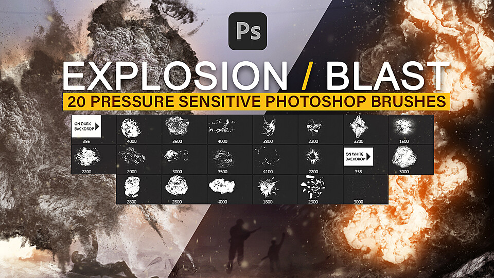 20 Explosion and blast effects brushes.