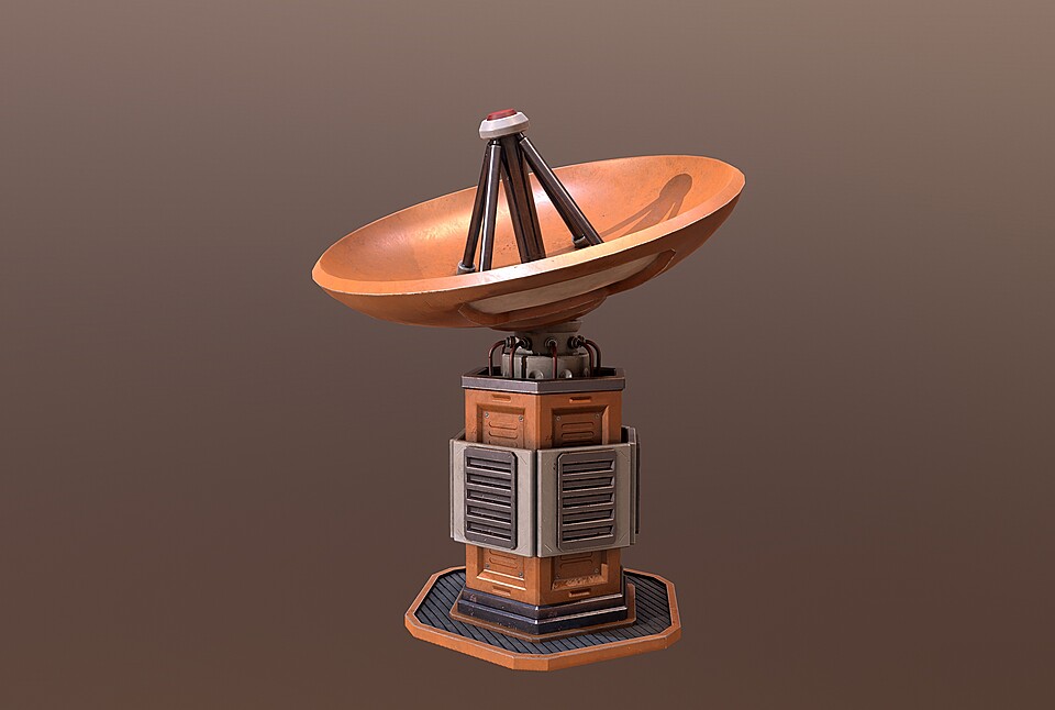 Sci Fi Satellite dish Low-poly 3D model