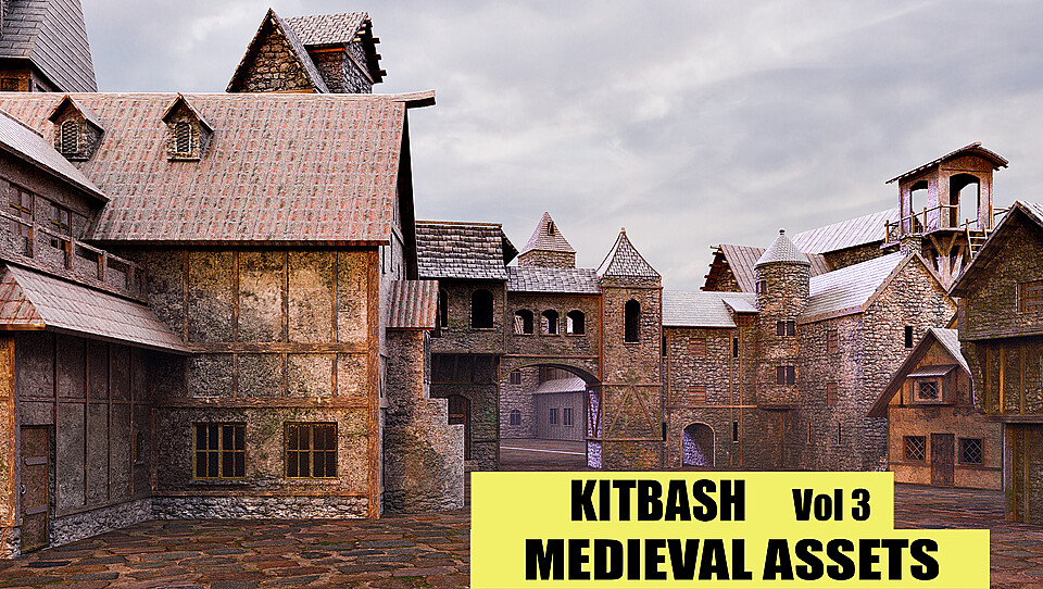 KITBASH: MEDIEVAL ASSETS + TEXTURES Vol 3