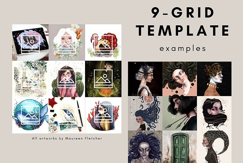 9 - Grid Template for PSD, CSP and Canva