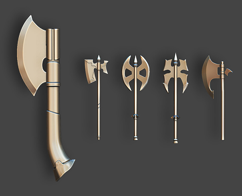 20 Axe Base Mesh Pack