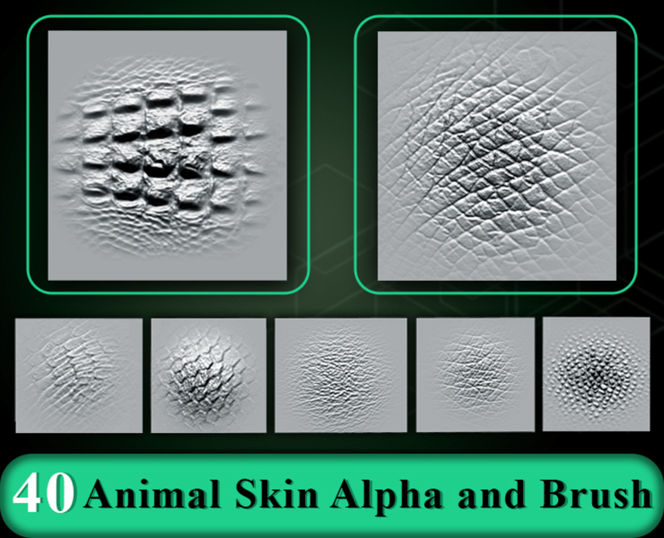 40 Animal Skin Alpha and Brush