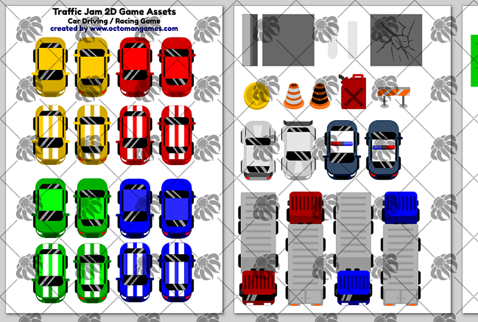 Car Driving / Racing Game 2D Asset Pack