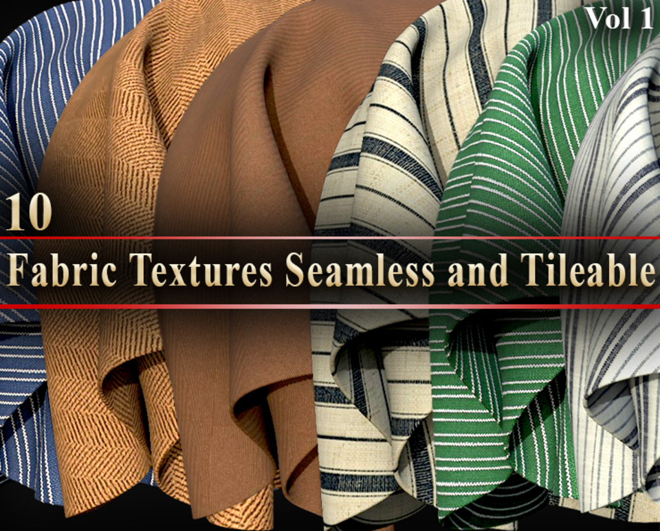 10 Fabric Textures Seamless and Tileable Vol. 1