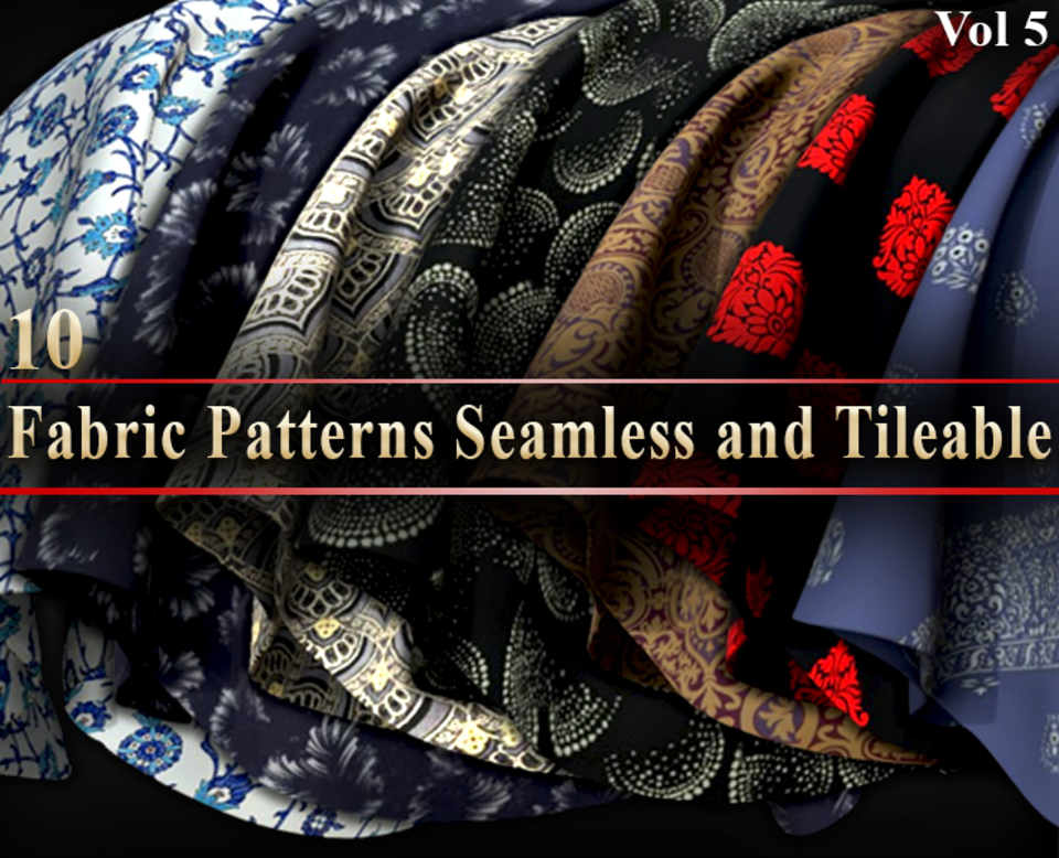 10 Fabric Patterns Seamless and Tileable Vol. 5