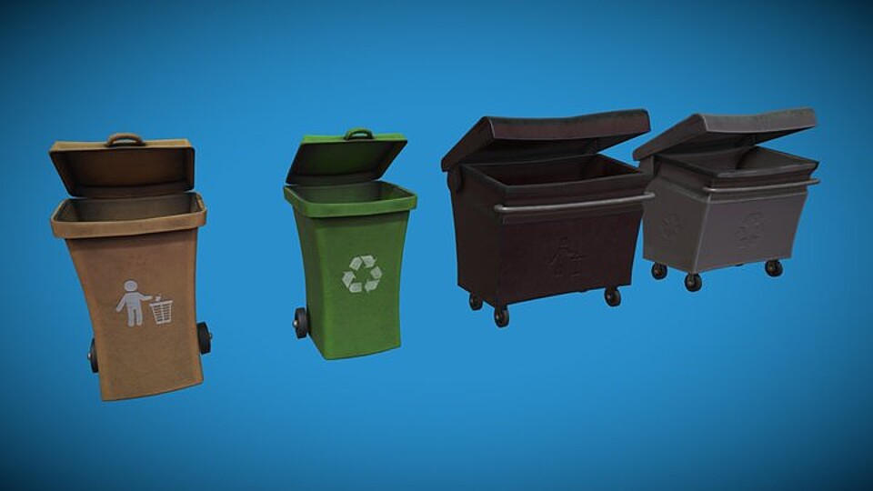 Stylized London UK Trash Bin / Recycle Bin