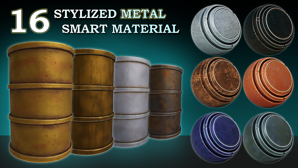 16 Stylized Metal Smart Material Vol 02