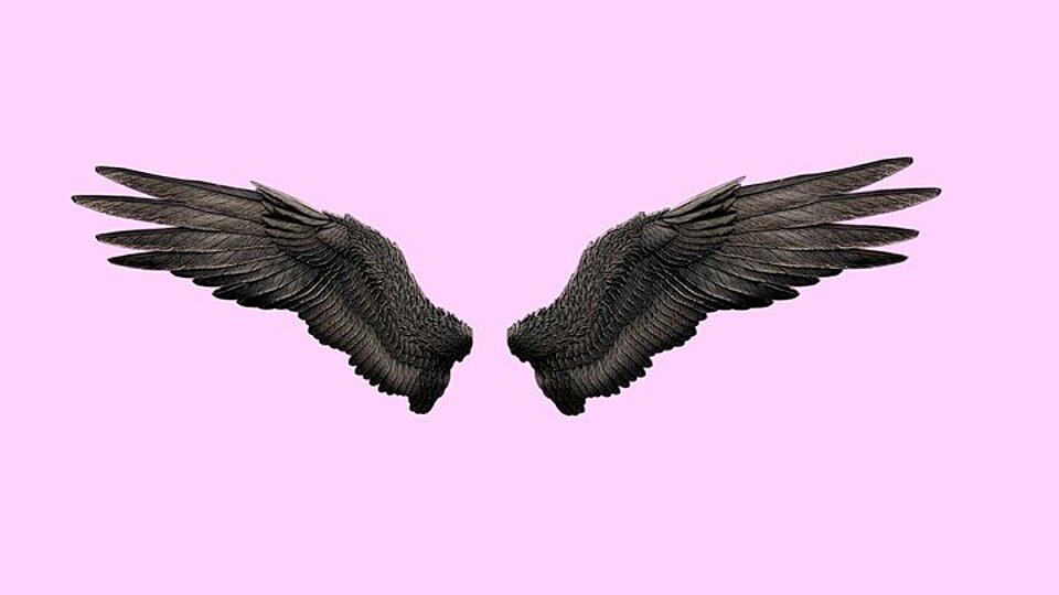 Low Poly Dark Angel Wings