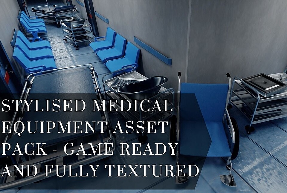 Stylised Medical Equipment Asset Pack 3D model