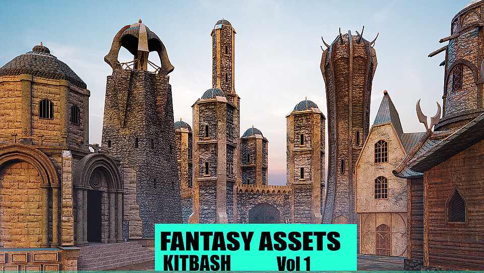 KITBASH : Fantasy ASSETS+Textures Vol 1