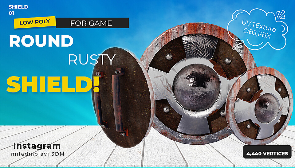 Round rusty shield