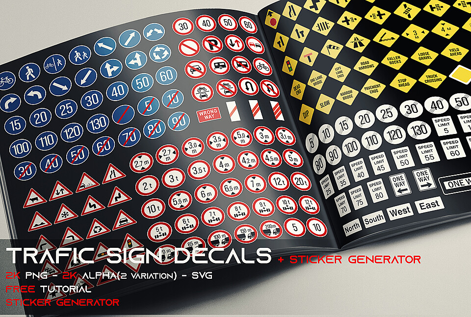 Traffic sign decals + Sticker & Decal generator