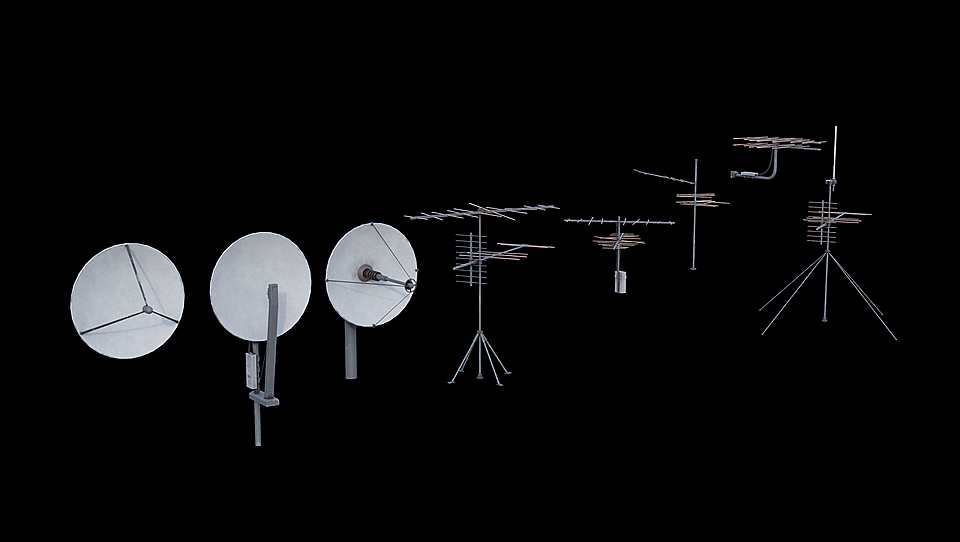 Scifi Small Antenna and Radio Dish Pack