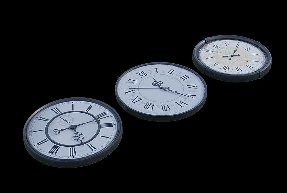 Vintage Clock Pack with Multiple 4K Material sets