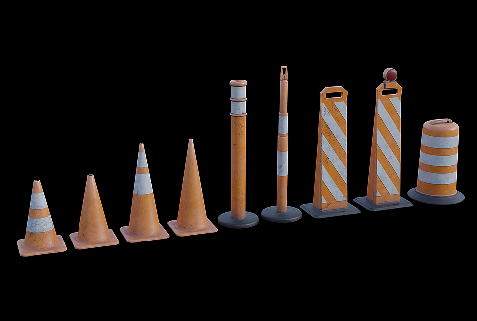Traffic Cone and Construction Cone 9 set kit