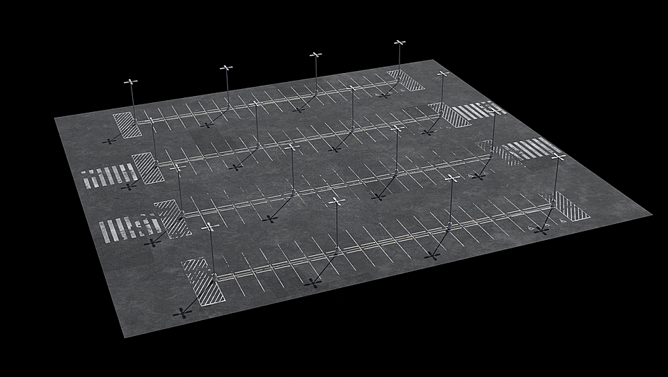 Parking Lot Scene with 4K and 8K textures