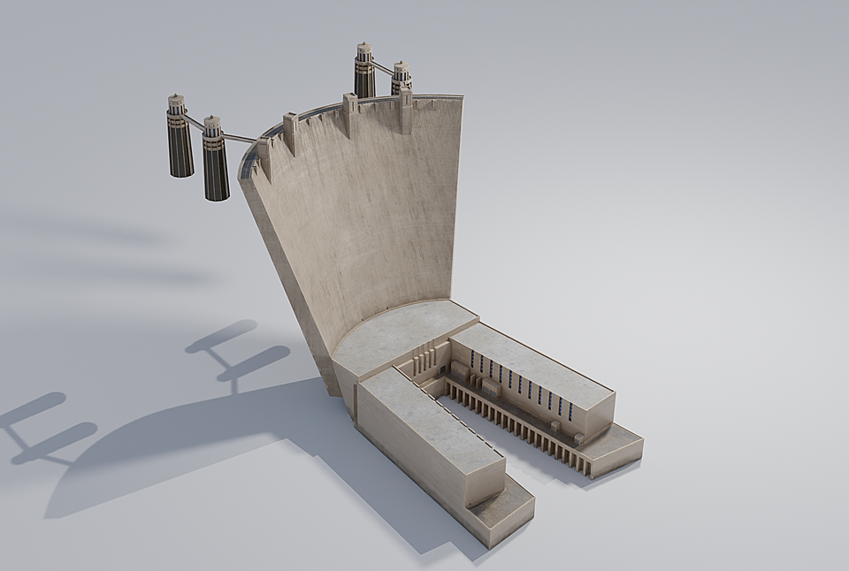 Hoover Dam with 8k and 4k Textures