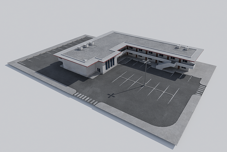 Retro Motel Scene with 4K Textures