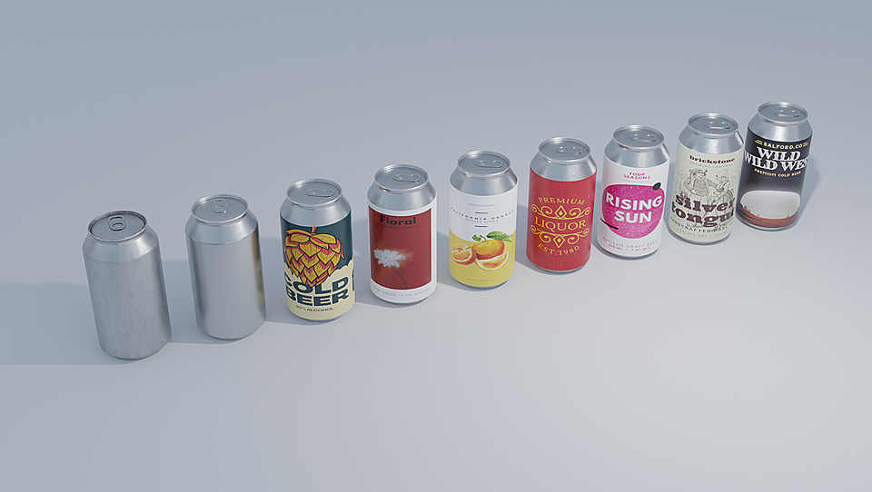 Ultimate Beer can Pack 9 Variants 4K